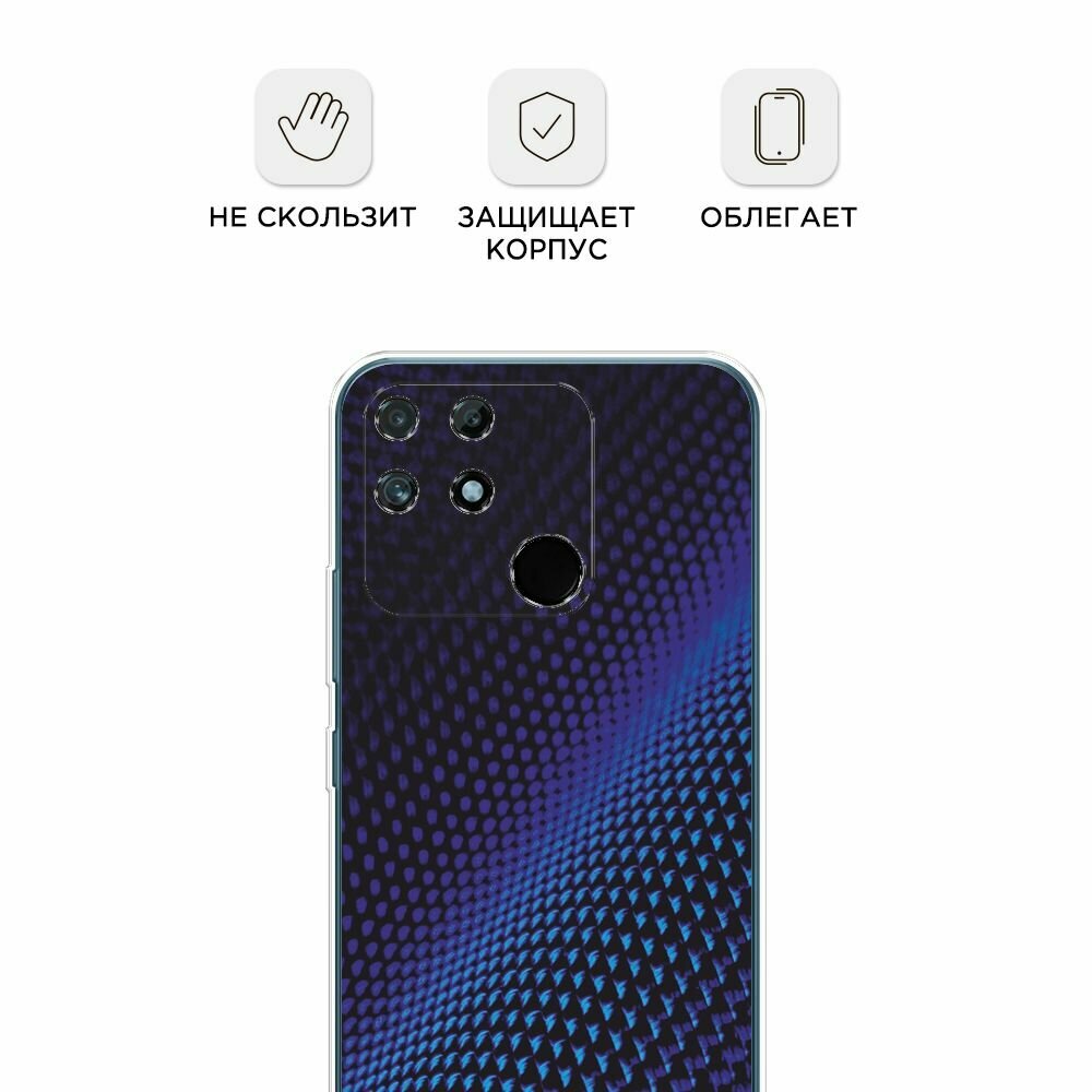 Чехол на Realme Narzo 50A / Реалми Нарзо 50A с принтом "Синий карбон" — фото 1