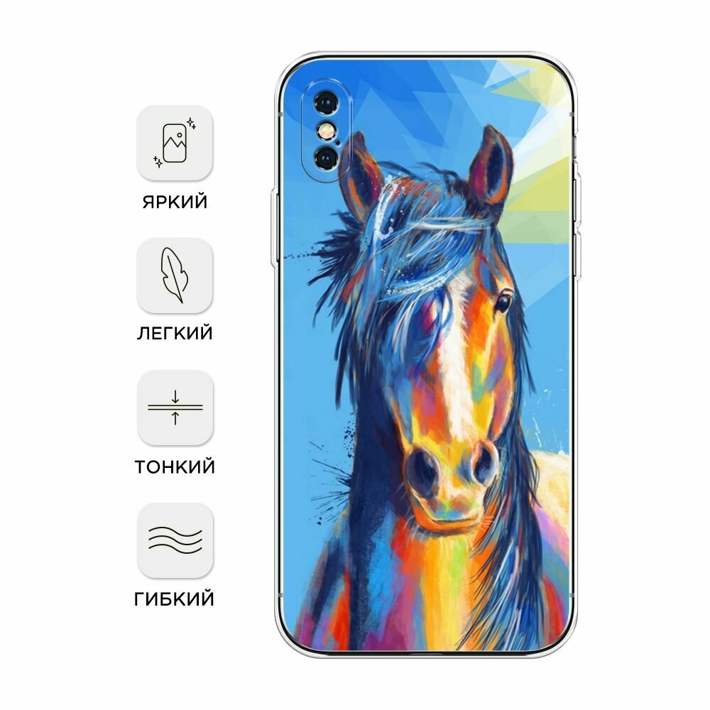 Чехол на Apple iPhone XS Max / Айфон XS Max с принтом "Лошадь арт 3" — фото 1