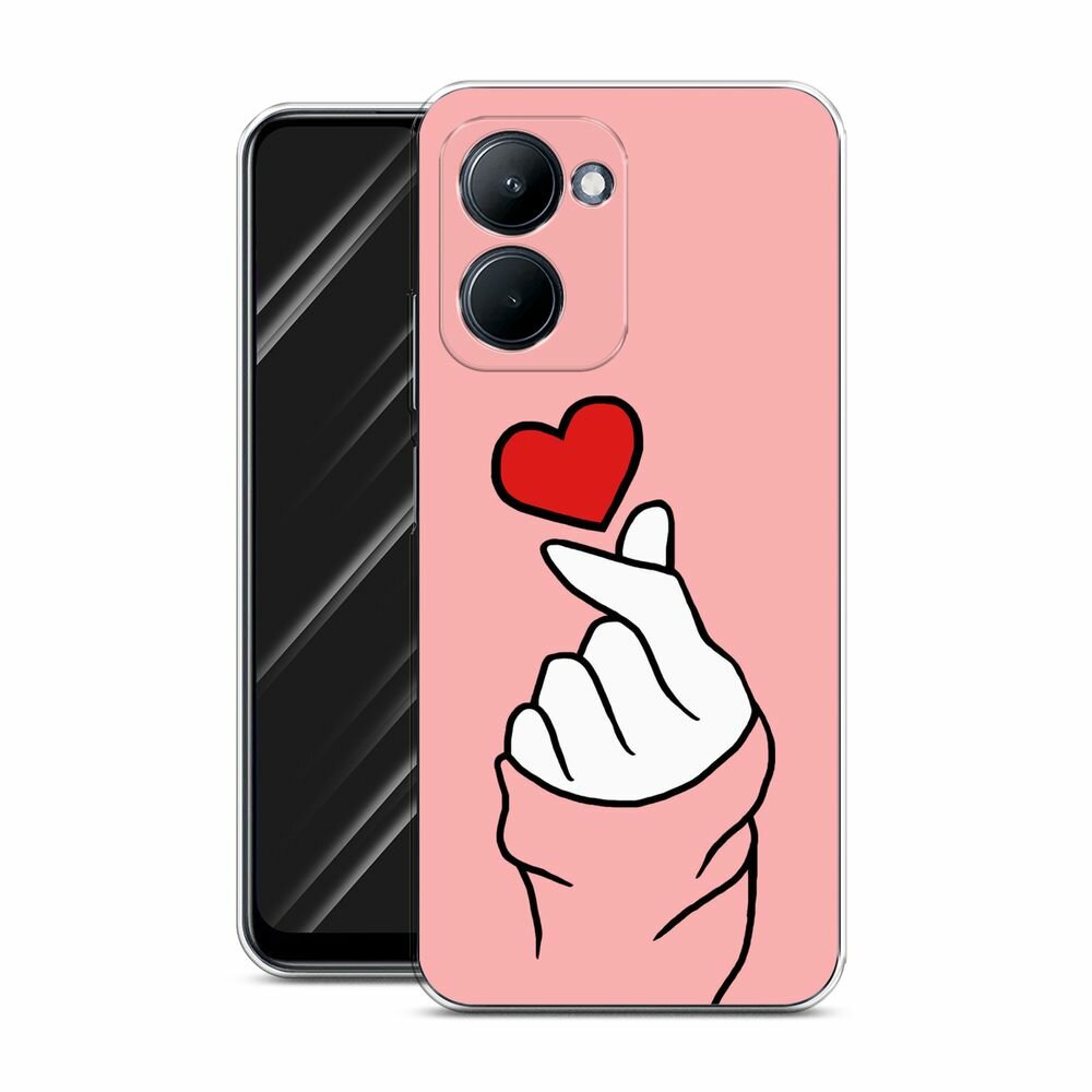 Силиконовый чехол на Realme C33 / Реалми С33 с принтом "Милое сердечко" — фото 1