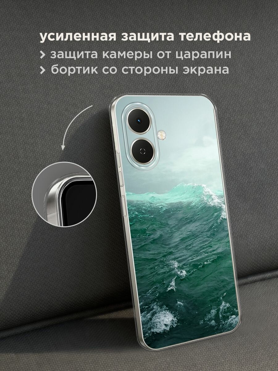 Чехол на Tecno Spark Go 2 / Текно Спарк Го 2 с принтом "Волны 12" — фото 1