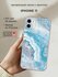 Чехол на Apple iPhone 11 / Айфон 11 с принтом "Нежно-голубой мрамор"