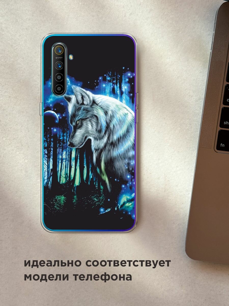 Силиконовый чехол на Realme XT / Реалми XT с принтом "Сказочный волк" — фото 1