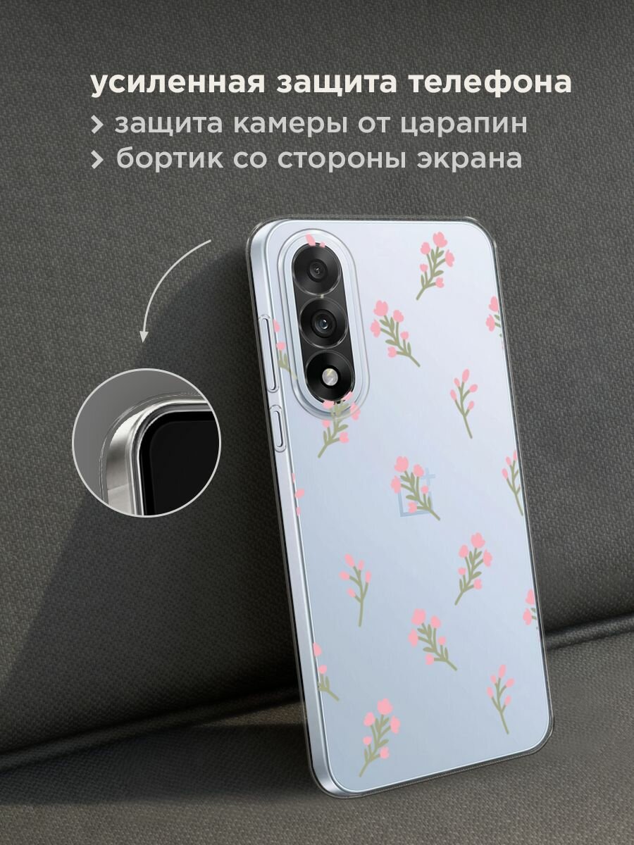 Чехол на OnePlus Nord 5 / Ван Плас Норд 5 с принтом "Цветущие веточки", прозрачный — фото 1