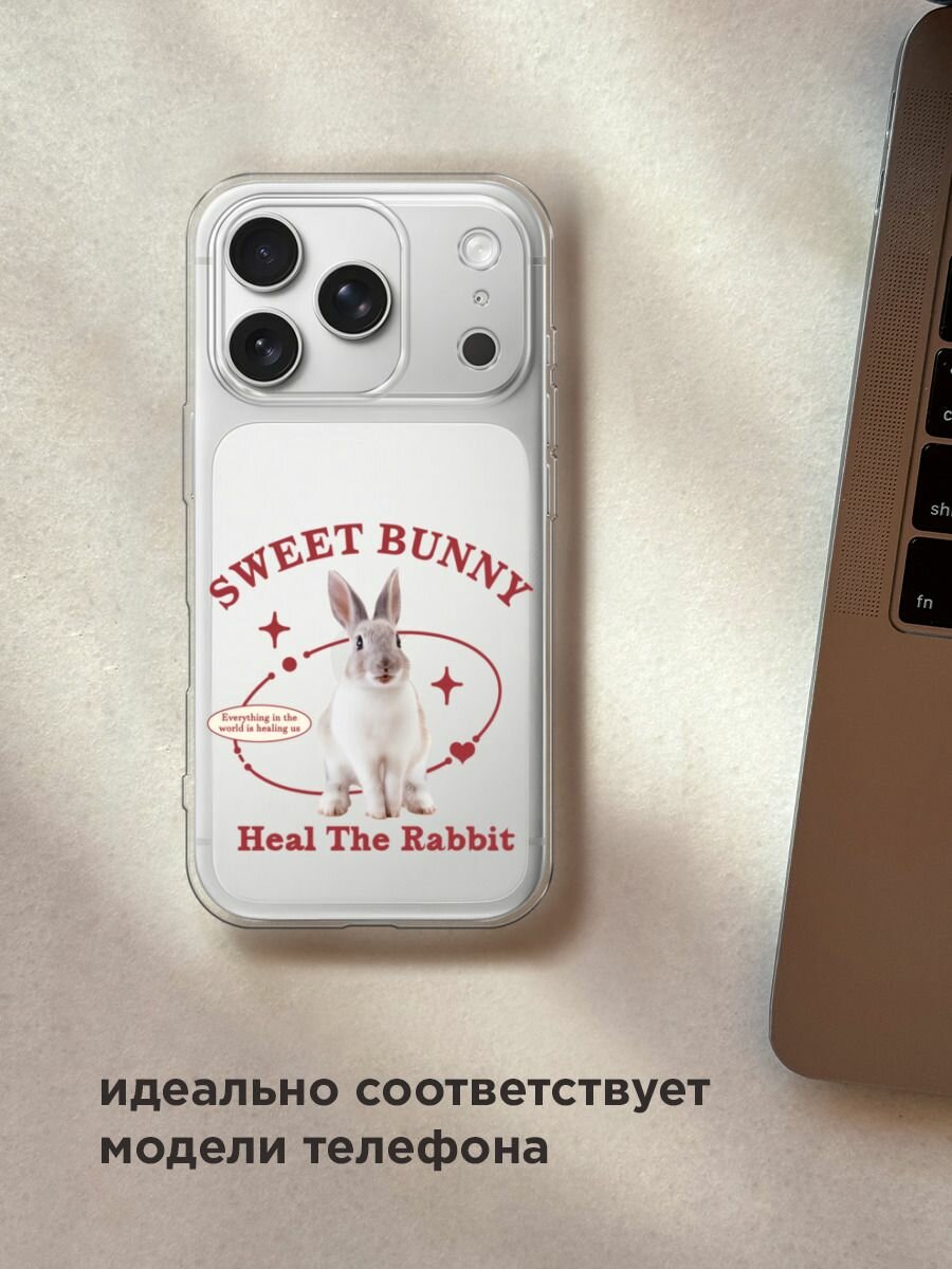 Чехол на Apple iPhone 17 Pro / Айфон 17 Про с принтом "Heal the rabbit", прозрачный — фото 1