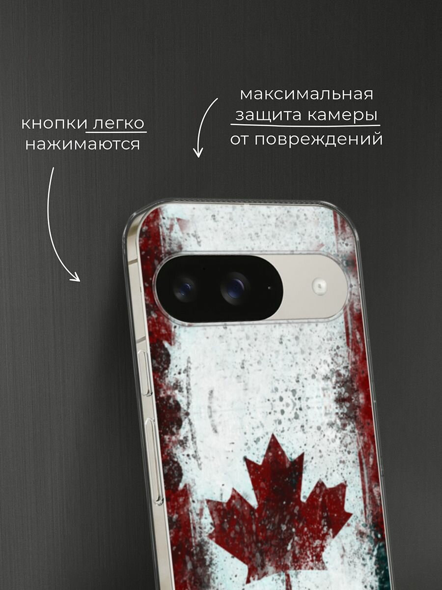 Силиконовый чехол на Google Pixel 9 / Гугл Пиксель 9 с принтом "Канада" — фото 1