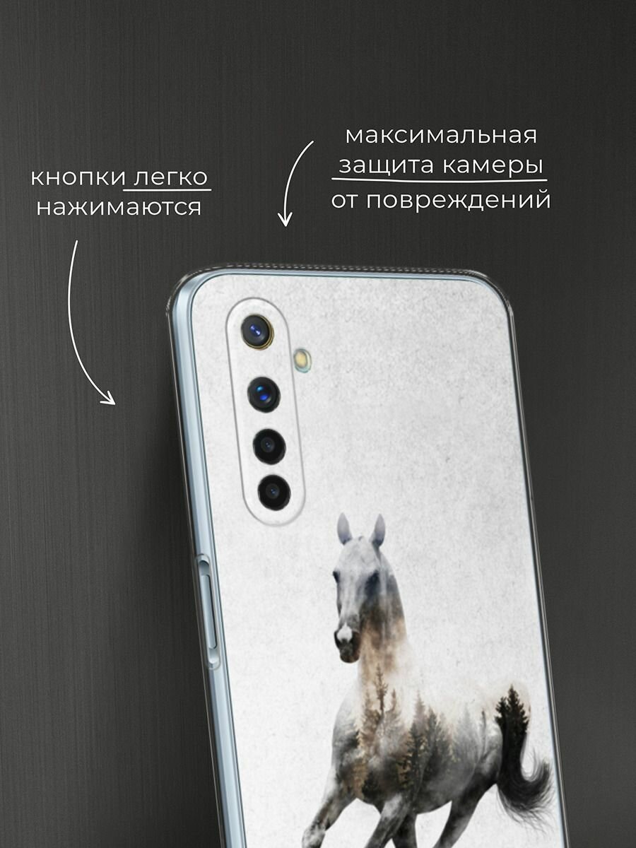 Силиконовый чехол на Realme 6 / Реалми 6 с принтом "Лошадь лес" — фото 1