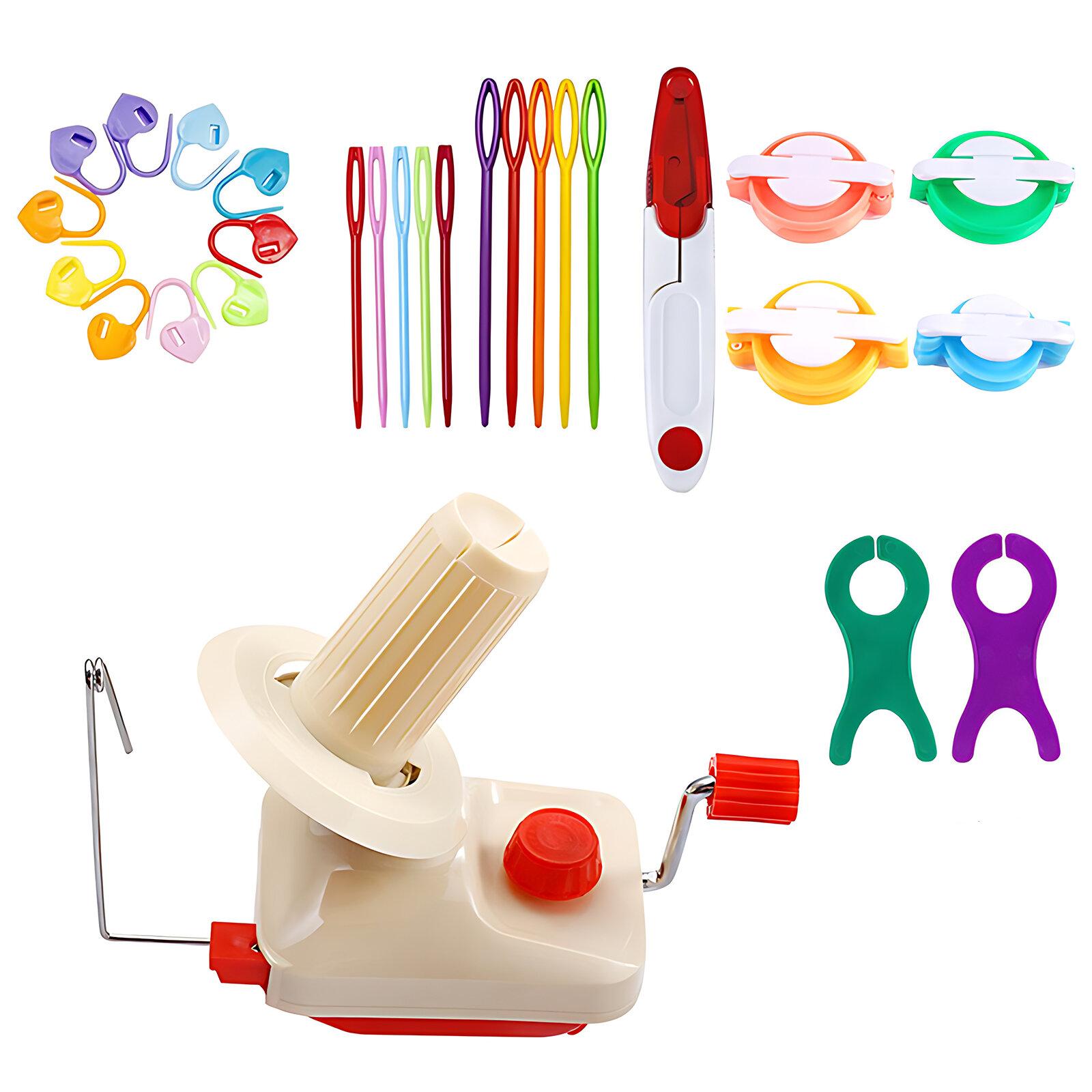 Моталка Для Пряжи: Комплект Из 28 Предметов С Размером 18x13.5x10 см - Простая И Быстрая Создает Аккуратные Клубки Моталка Для Пряжи В Клубок - Прочная Из АБС-Пластика И Металла Прядилка Для Пряжи Для Вязания Крючком For Организация Принадлежностей Дома