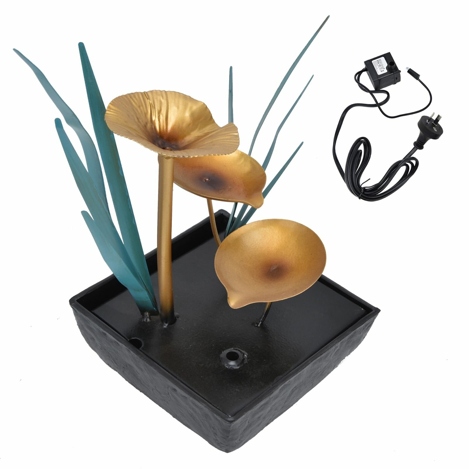 Настольный фонтан со светодиодной подсветкой, бесшумный водопад, декор для дома и офиса, 220-240 В