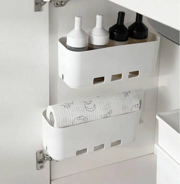 Настенный выдвижной органайзер для хранения под раковиной, под мойкой. Полка на кухню, корзина для хранения бытовой химии, органайзер для косметики. полка для специй
