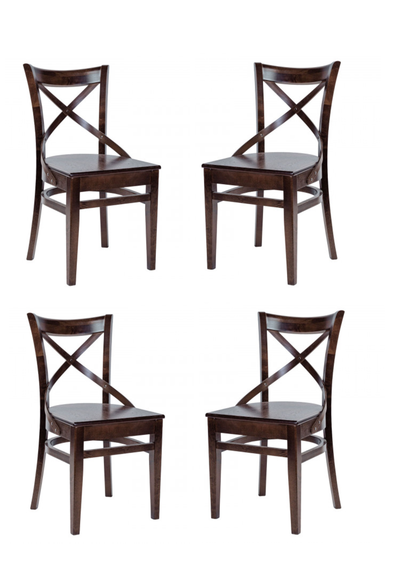 Комплект стульев Аврора Соло венский жесткий Орех темный/тон 7, 4 шт