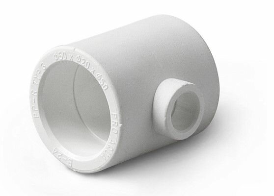 Тройник переходной Instart 50x25x50 мм, полипропиленовый PPR, белый