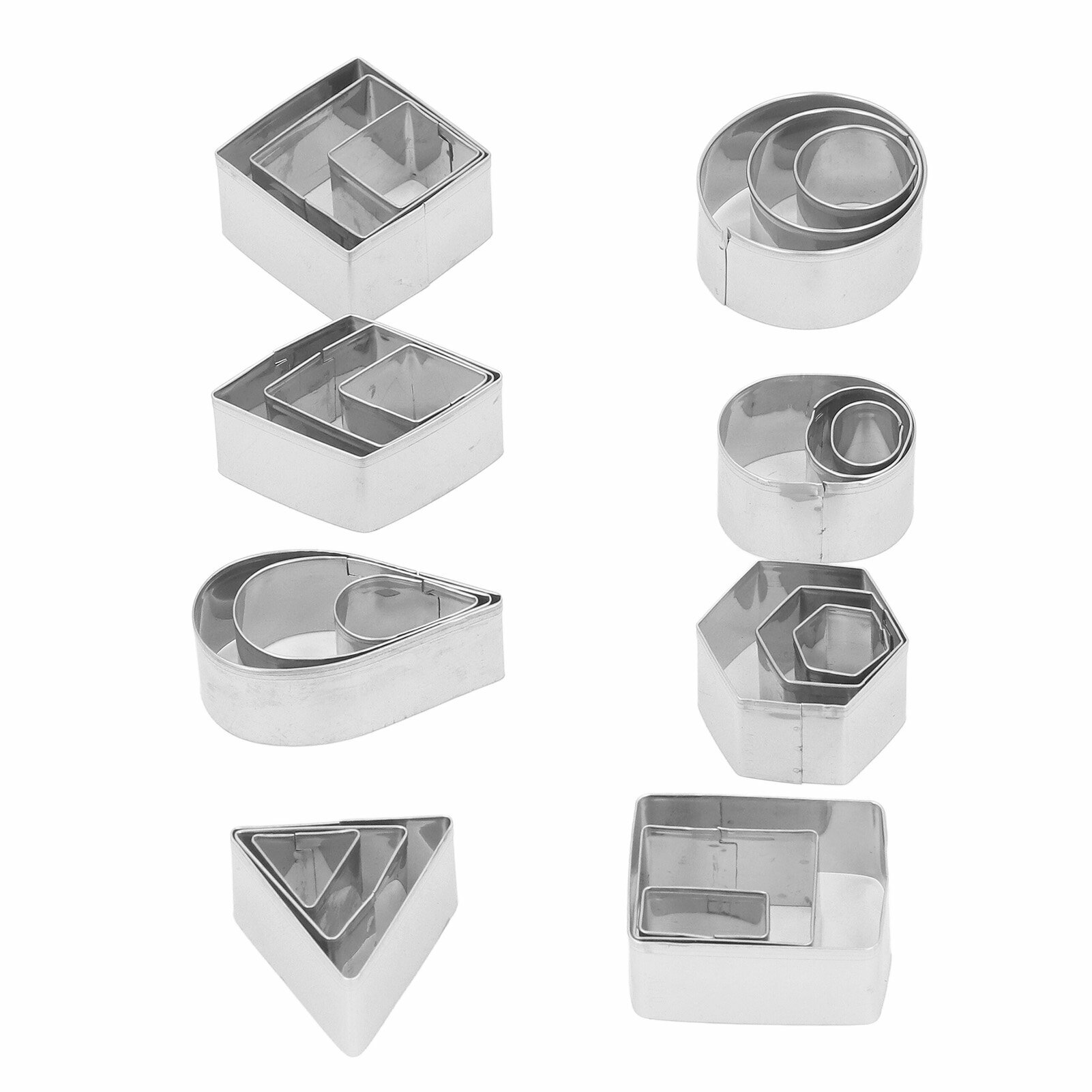 24 шт, формочки для печенья из нержавеющей стали, геометрические формы, формы для резки печенья для выпечки блюд своими руками