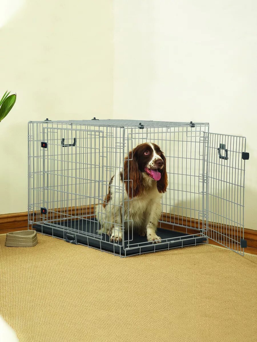 Клетка для собак "Options", 2 двери, серая, 91х62х69cм