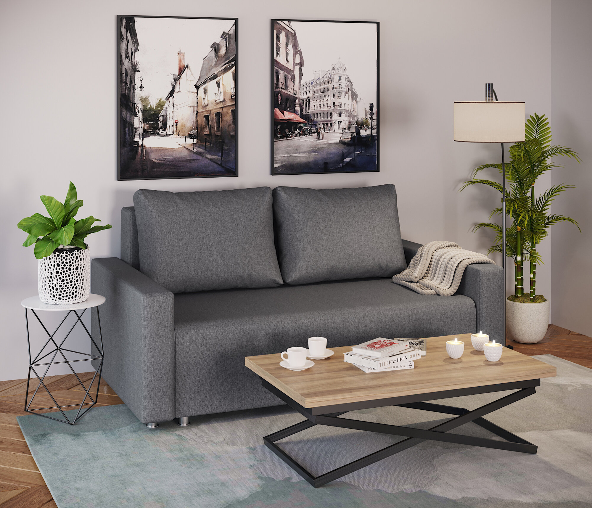 Диван Олимп, еврокнижка, рогожка саванна плюс маус, ППУ