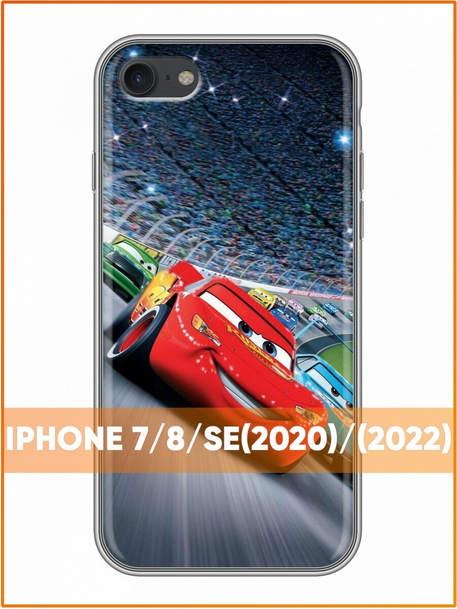 Чехол для iPhone 7, 8, SE 2020, SE 2022 для мальчиков Молния Маккуин (Айфон 7, 8, СЕ 2020, СЕ 2022)