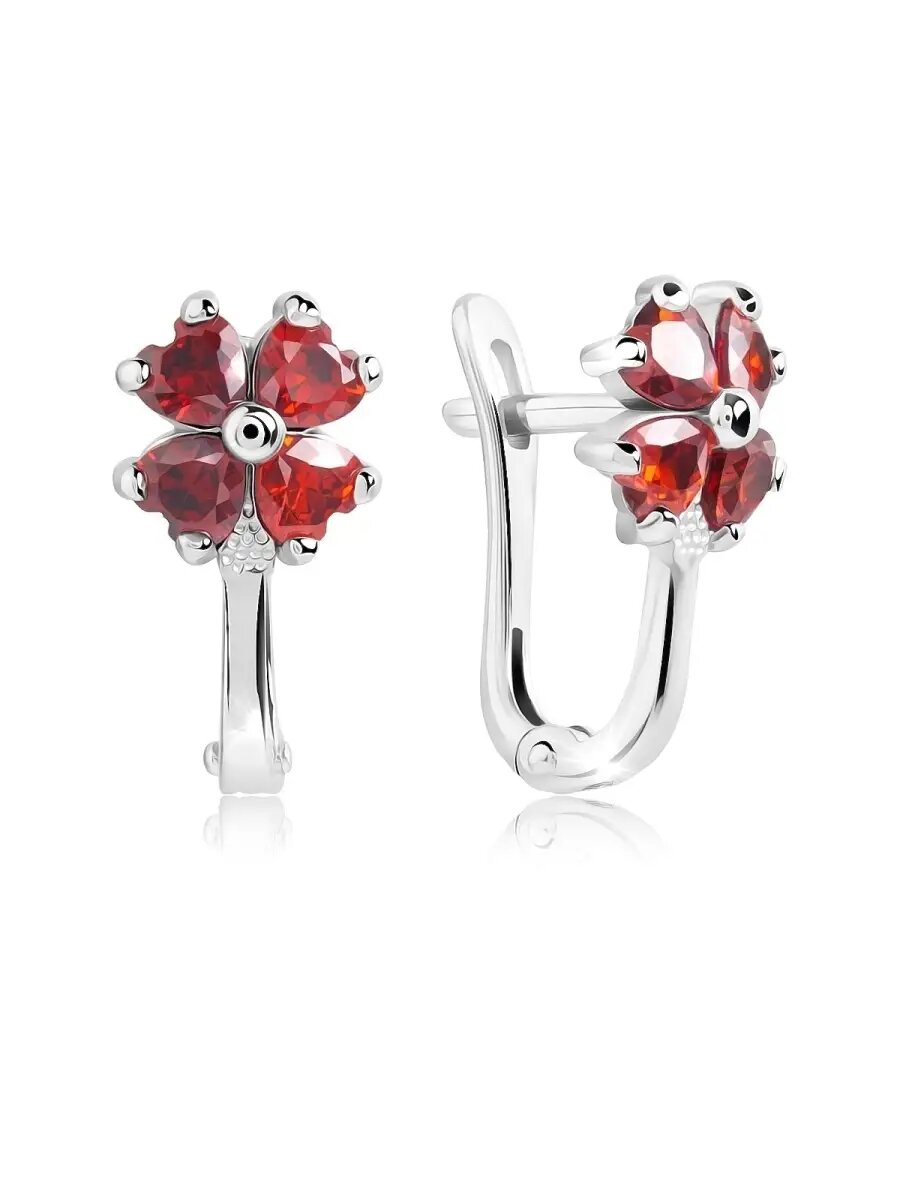 Серьги, серебро, 925 проба, фианит