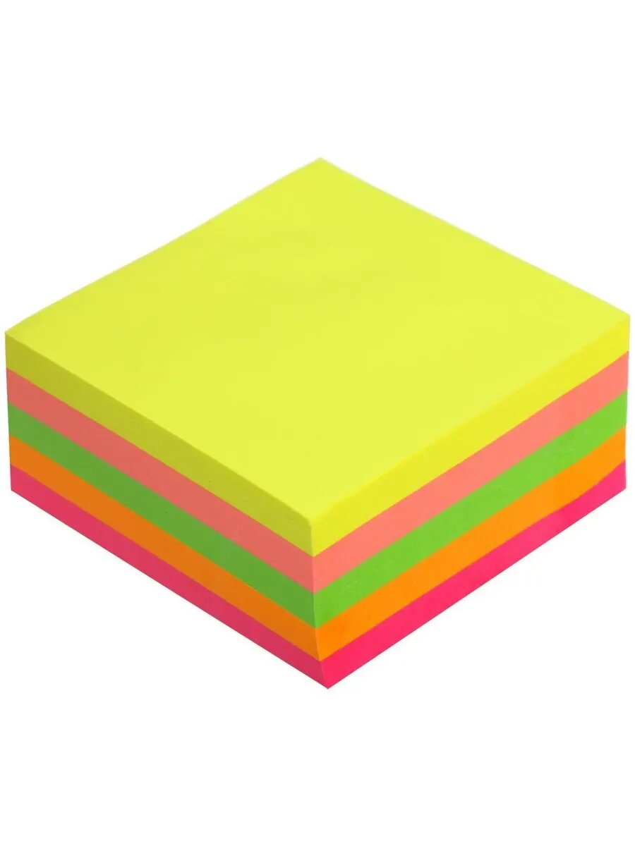 Блок бумаги с клейким слоем, 400 листов, 5 цветов, 76 мм