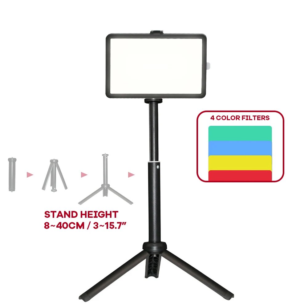 NVPONE LED видеосвет с цветными фильтрами