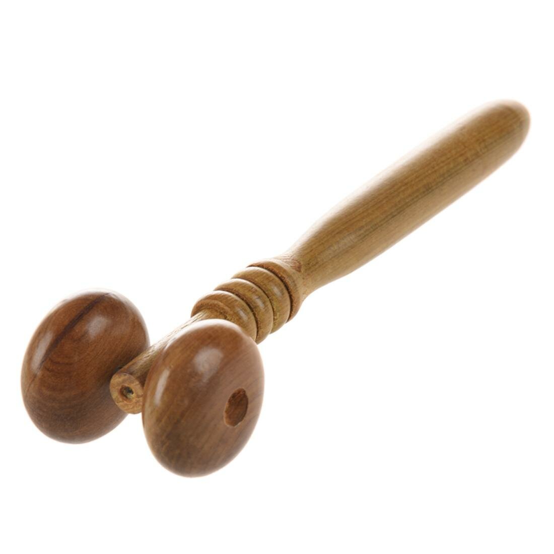 Нескользящая ручка деревянный 2 ролика расслабляющий массажер для лица и шеи