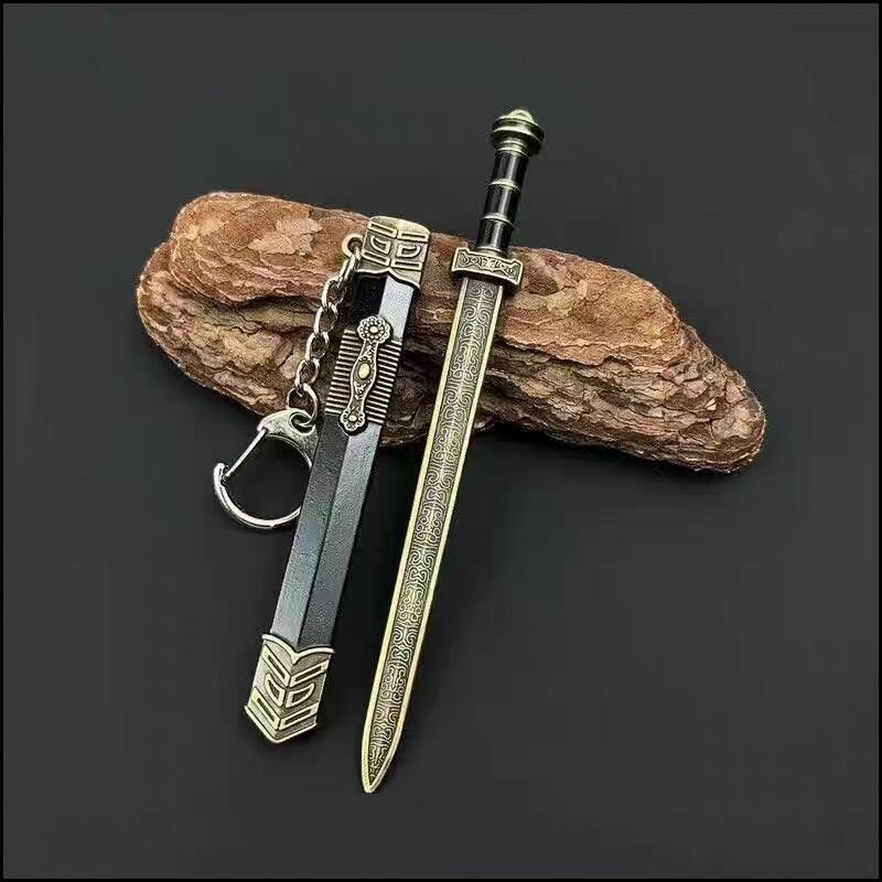 Мини меч 12 см металлический брелок коллекционная модель меча Цинь, Хань и Тан исторические мечи