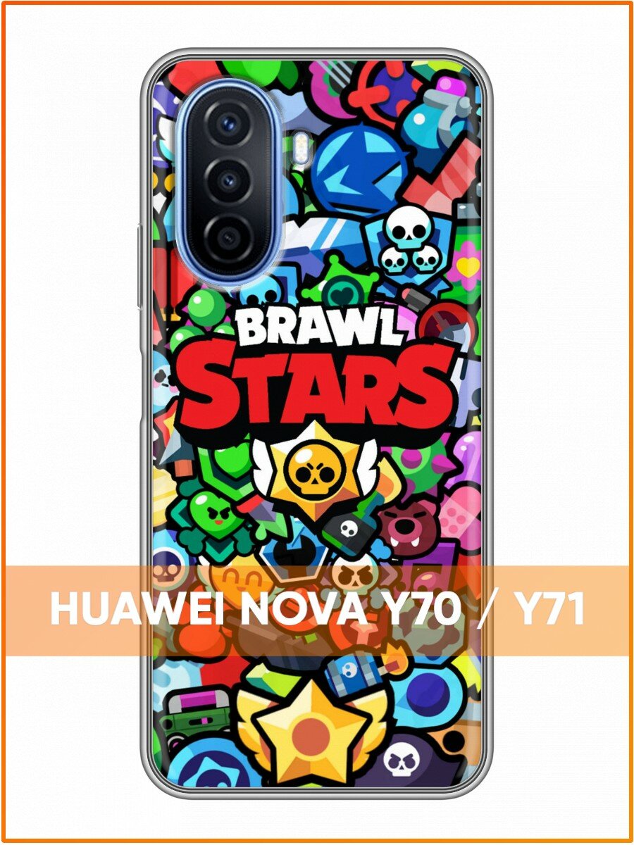 Чехол для Huawei nova Y70, Huawei nova Y71 с принтом для мальчиков Brawl Stars (Хуавей Нова У70, Хуавей Нова У71)