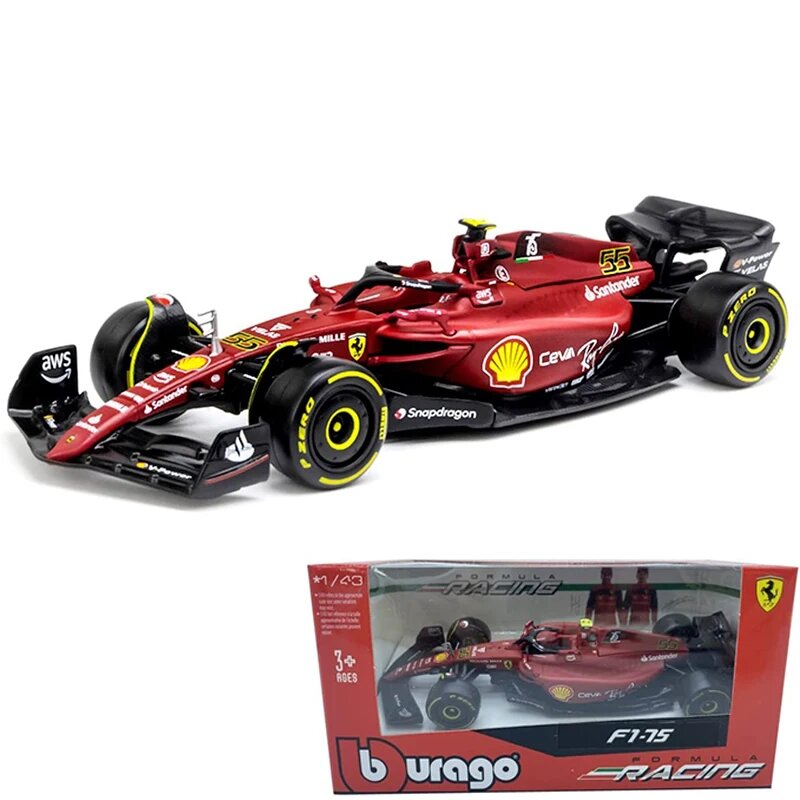 Burago Ferrari F1-75 2022, красный, 1:43