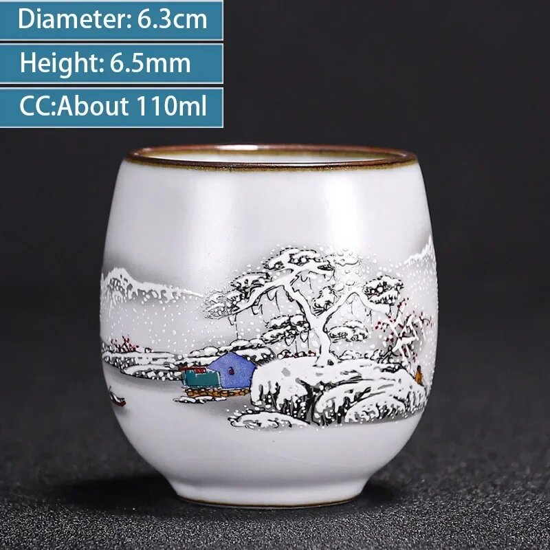 Керамическая чашка Ru ручной работы A6 --6.3x6.5cm 110ml