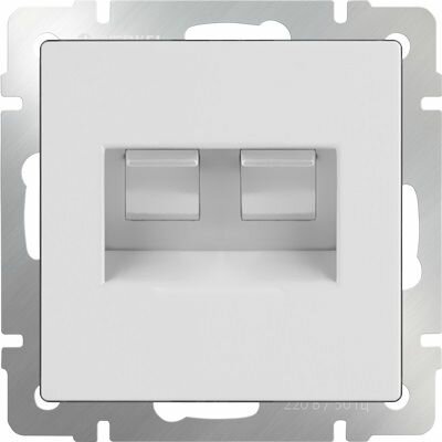 Розетка телефонная RJ-11 и Еthernet RJ-45 (белая) / WL01-RJ11-45 ***