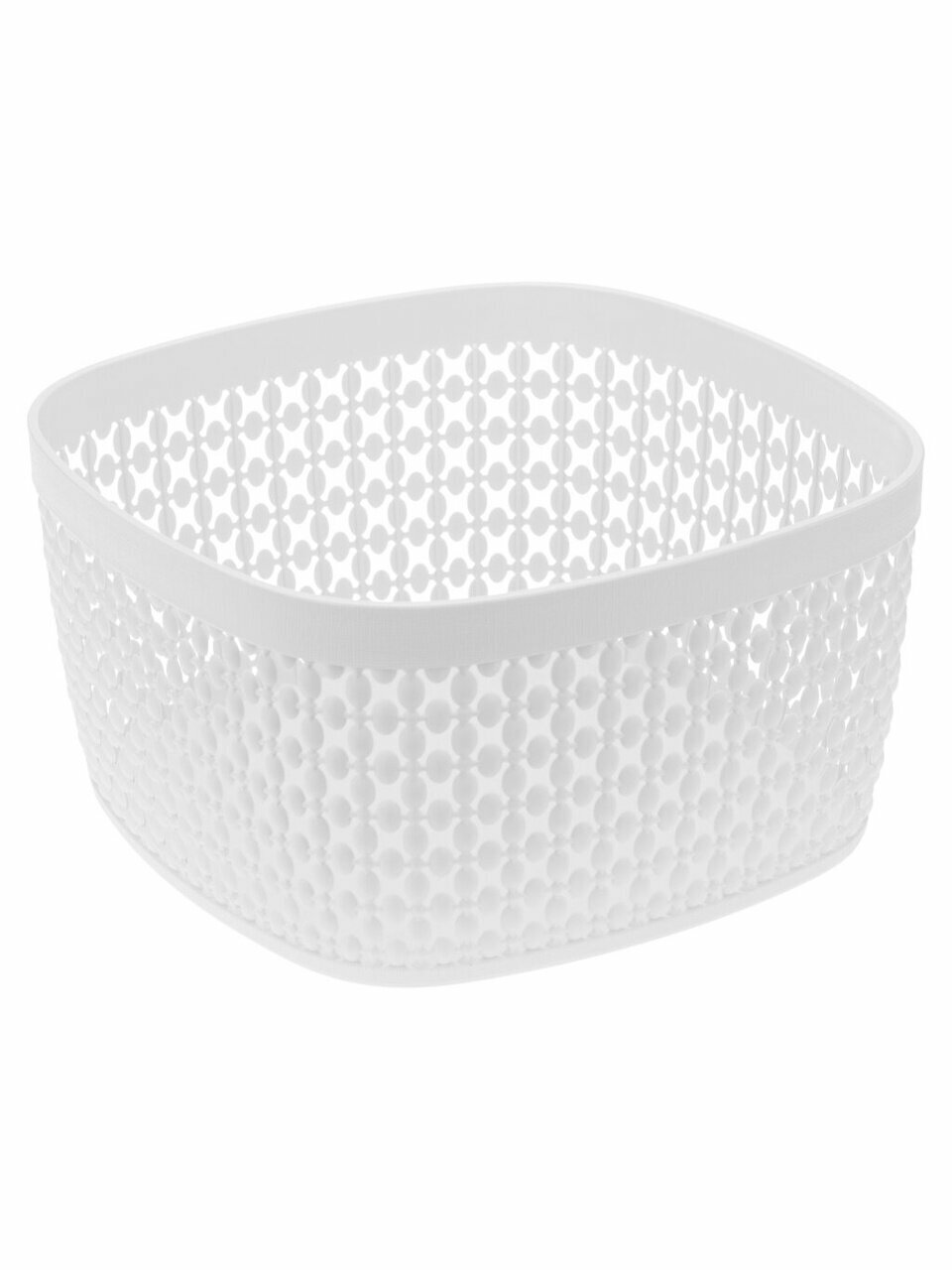 Сухарница пластиковая Idea Пирула М1219 белая, 17x17 см, для фруктов и конфет, Россия