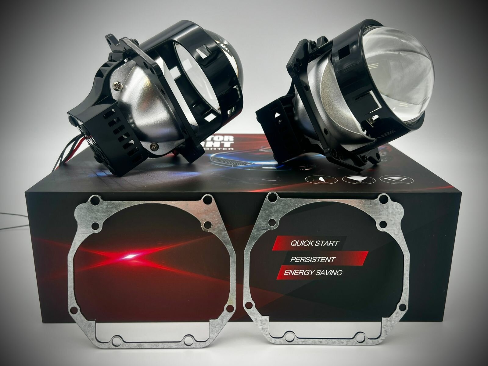 Би лед линзы для Opel Omega B 1999-2004 / Светодиодные линзы на Опель Омега Б - Bi Led