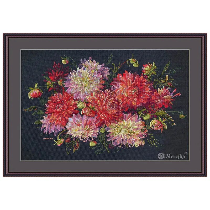 Наборы для вышивки крестиком Merejka К-219 Георгины 18CT unprint canvas