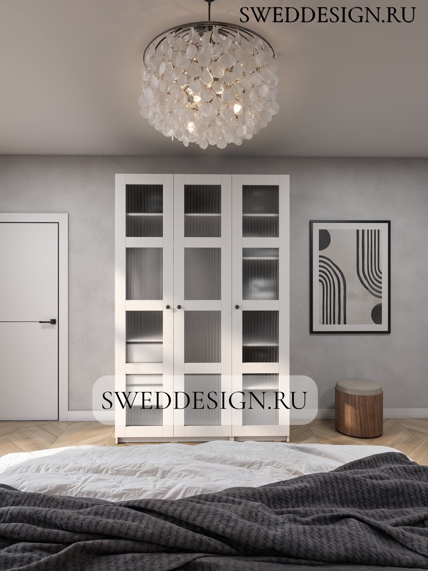 Шкаф распашной "пакс/макс", с дверьми со стеклом, цвет белый, 150x61x233см