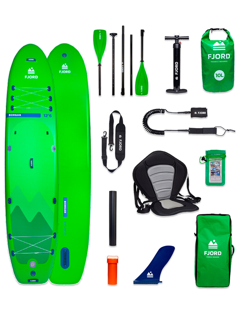 Сапборд Fjord Borgar 12.6х34х6 (381x86x15 см) семейный двухслойный / доска для плавания сап борд / Sup board, SUP-доска