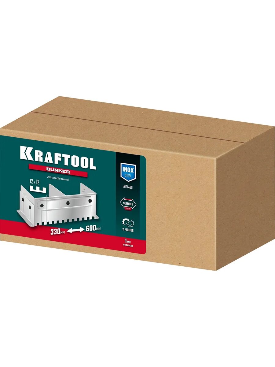 BUNKER зуб 12*12 мм, до 600 мм, нерж. сталь, Раздвижная гре