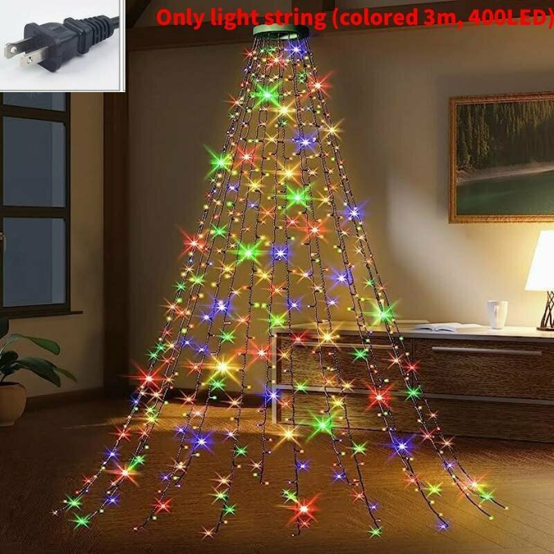 Christmas led tree top star lights with low voltage power for seasonal decor four paws colorful 3m 400led