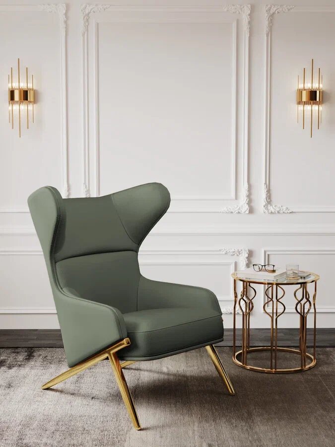 Кресло дизайнерское в современном стиле VESPA, экокожа 70х90х70