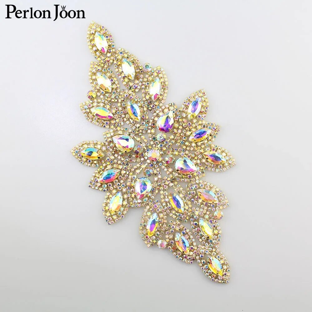 Украшение для одежды Perlon Joon, кристаллы, ab gold
