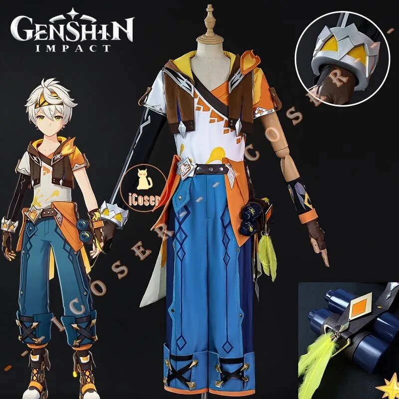 Genshin Impact Bennett Косплей Костюм L, Costume only