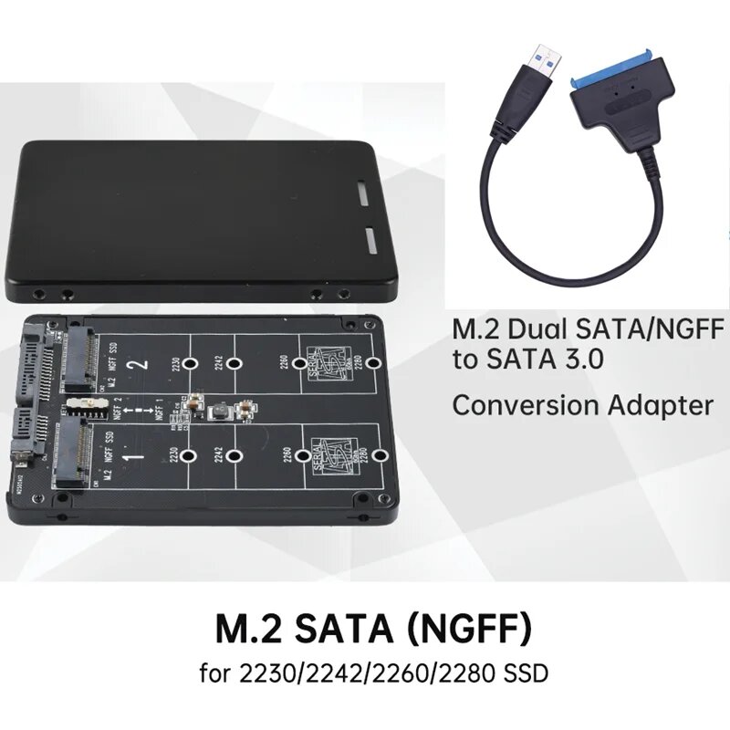 Адаптер M.2 SATA NGFF + USB 3.0 SATA Cable, Цвет: Adapter Cable — фото 1