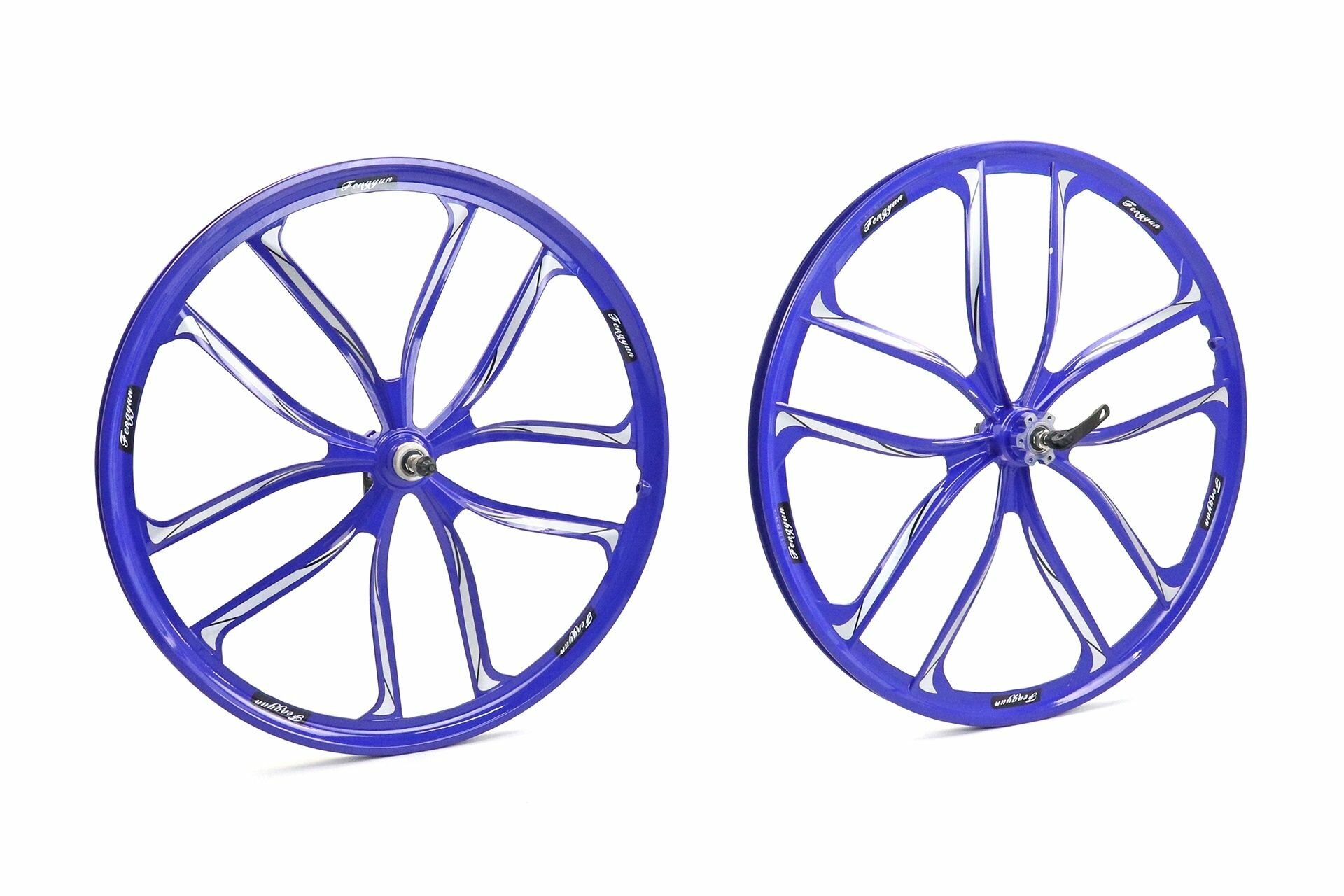 Обода 26" литые (10 лучей) передний+задний (компл.) под трещетку, синий