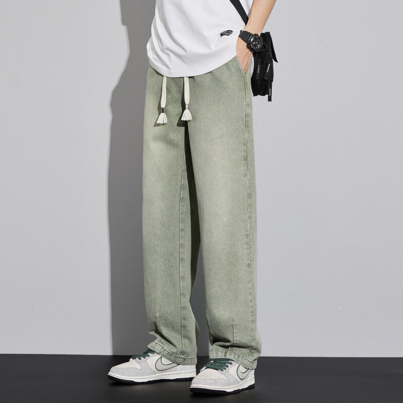 Слим тапер KLQ Круто Ретро KLQ мужские прямые широкие широкие штаны американские хайстрит универсальные повседневные, Размер_XL