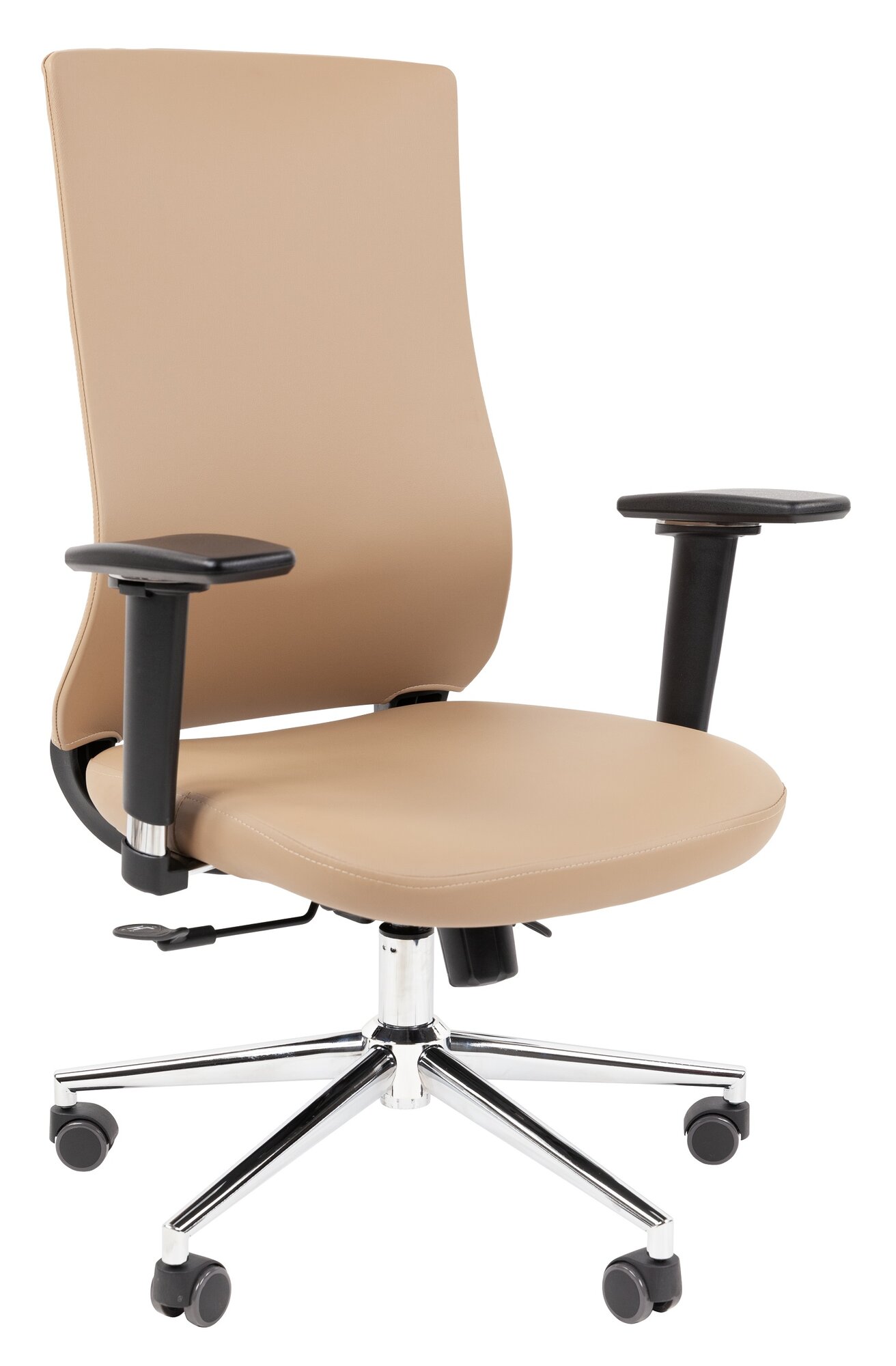 Компьютерное кресло CHAIRMAN 500 LUX в экокоже бежевый без подголовника с регулируемыми подлокотниками