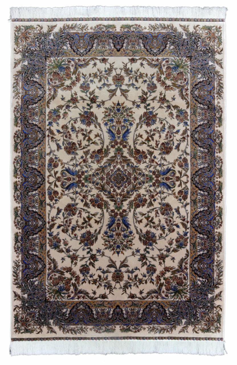 Иранский шелковый ковер 150x225 см для комнаты на пол