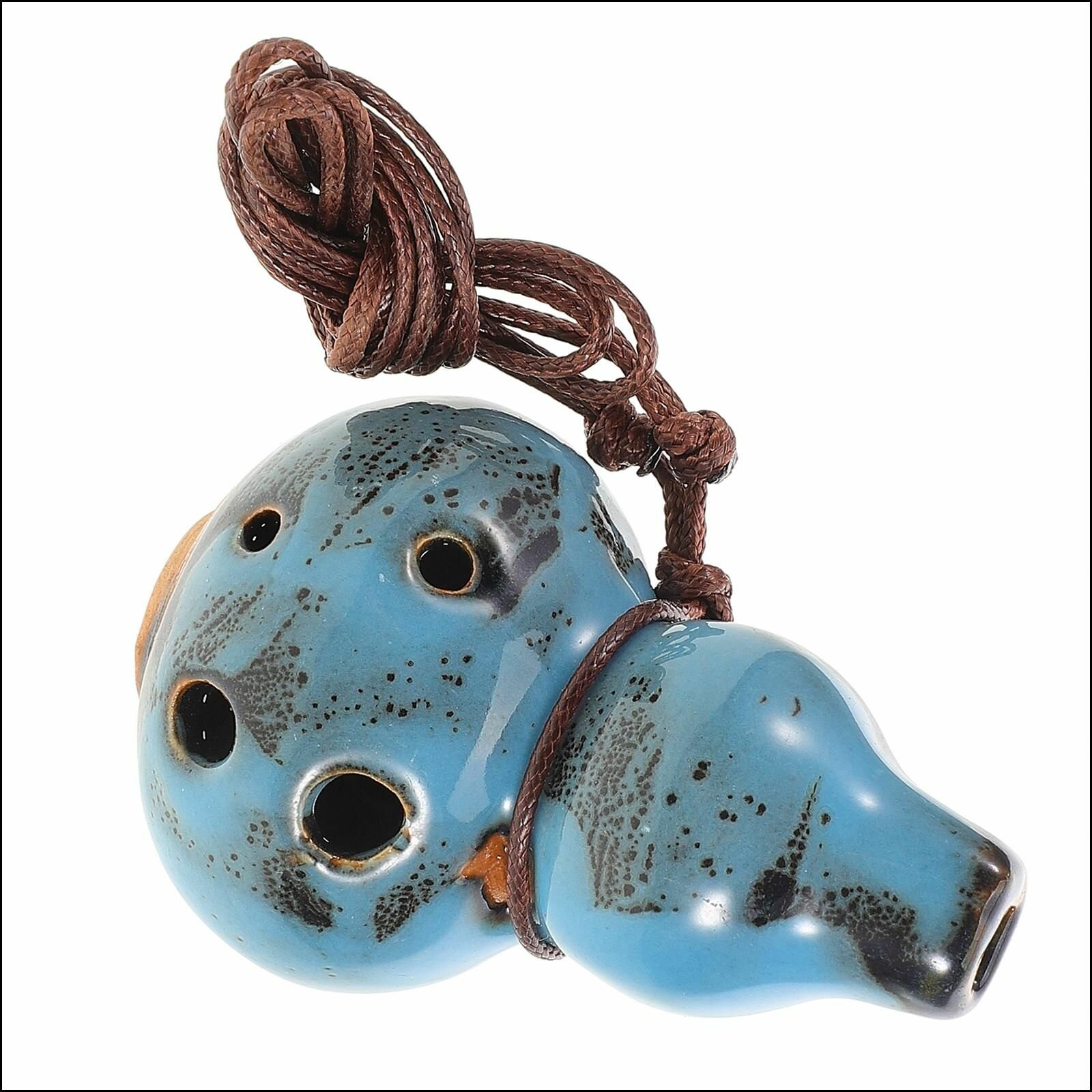 Синяя Глиняная Окарина Alto C С 6 Отверстиями Музыкальный Инструмент Для Начинающих 7.00X5.00X4.00Cm