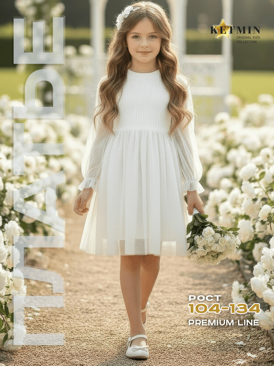 Платье белое нарядное для девочки