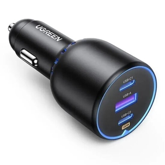 Автомобильное зарядное устройство Ugreen EC705 (35025) 2*USB-C PD+USB-A 130W Fast Car Charger, черный