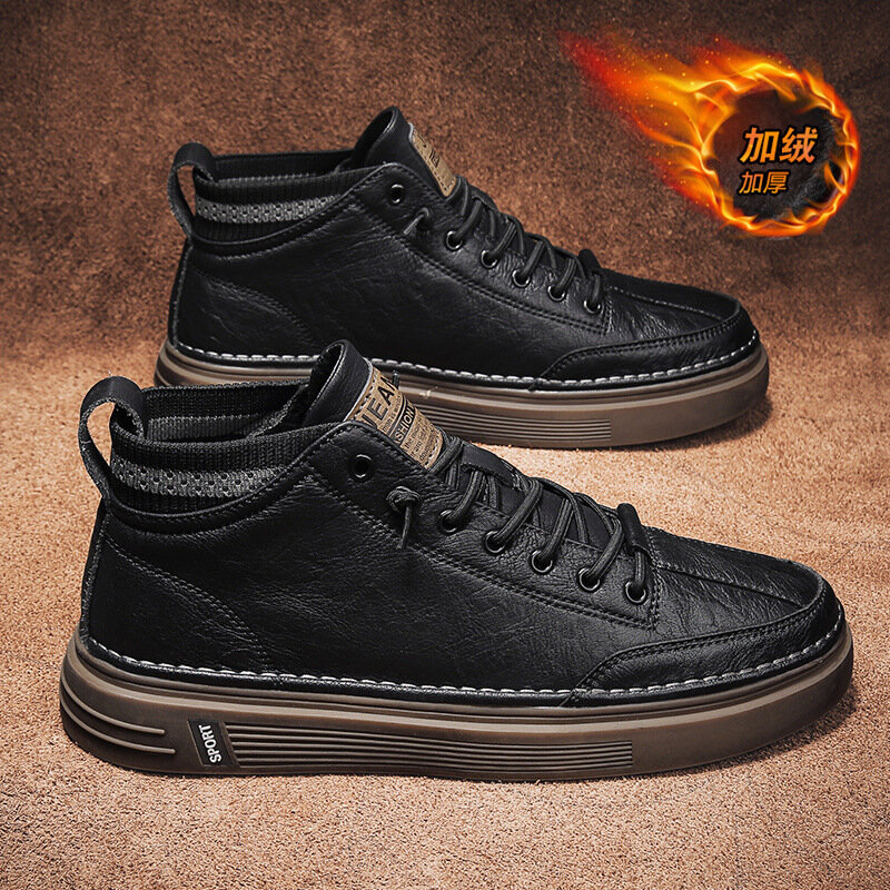 LUO Снегоступы Мужчины Зимняя Водонепроницаемая/D778 black brown plus velvet