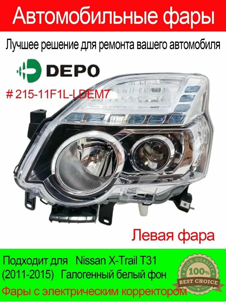 DEPO Фары автомобильные, 1 шт, арт. 215-11F1LDEM