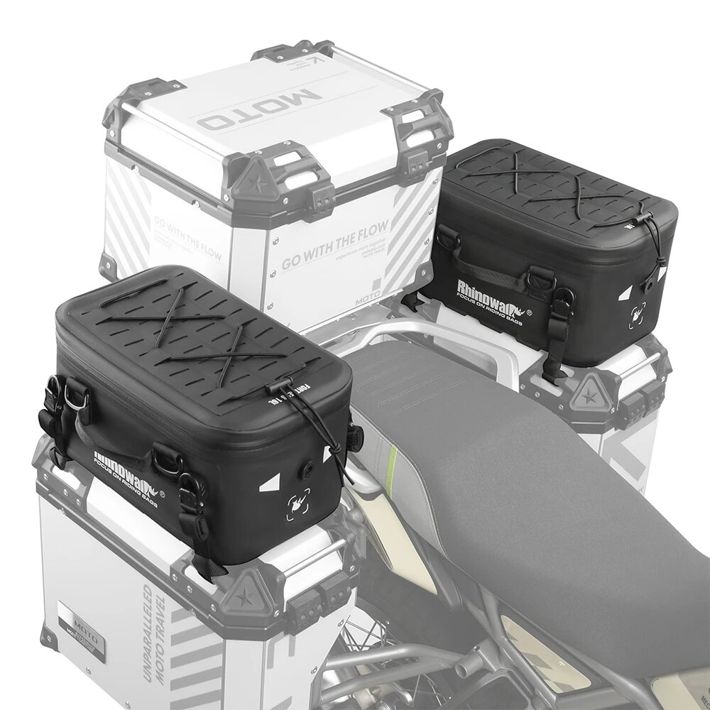 Чехол для мотоцикла Rhinowalk, сумка 16 л, водонепроницаемая боковая корзина для BMW Black-2Pieces