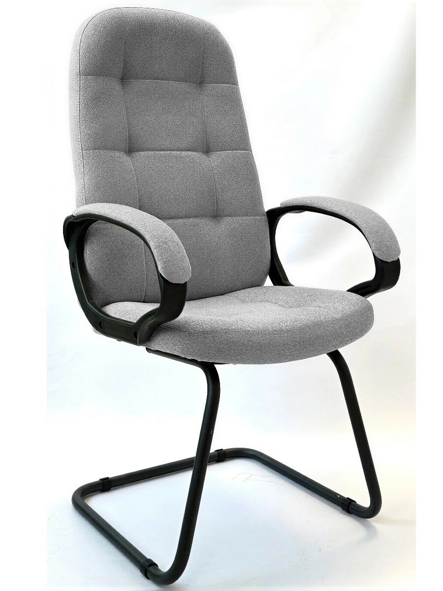 Офисное конференц-кресло StylChairs Пилот Ультра Софт, обивка ткань, цвет светло-серый